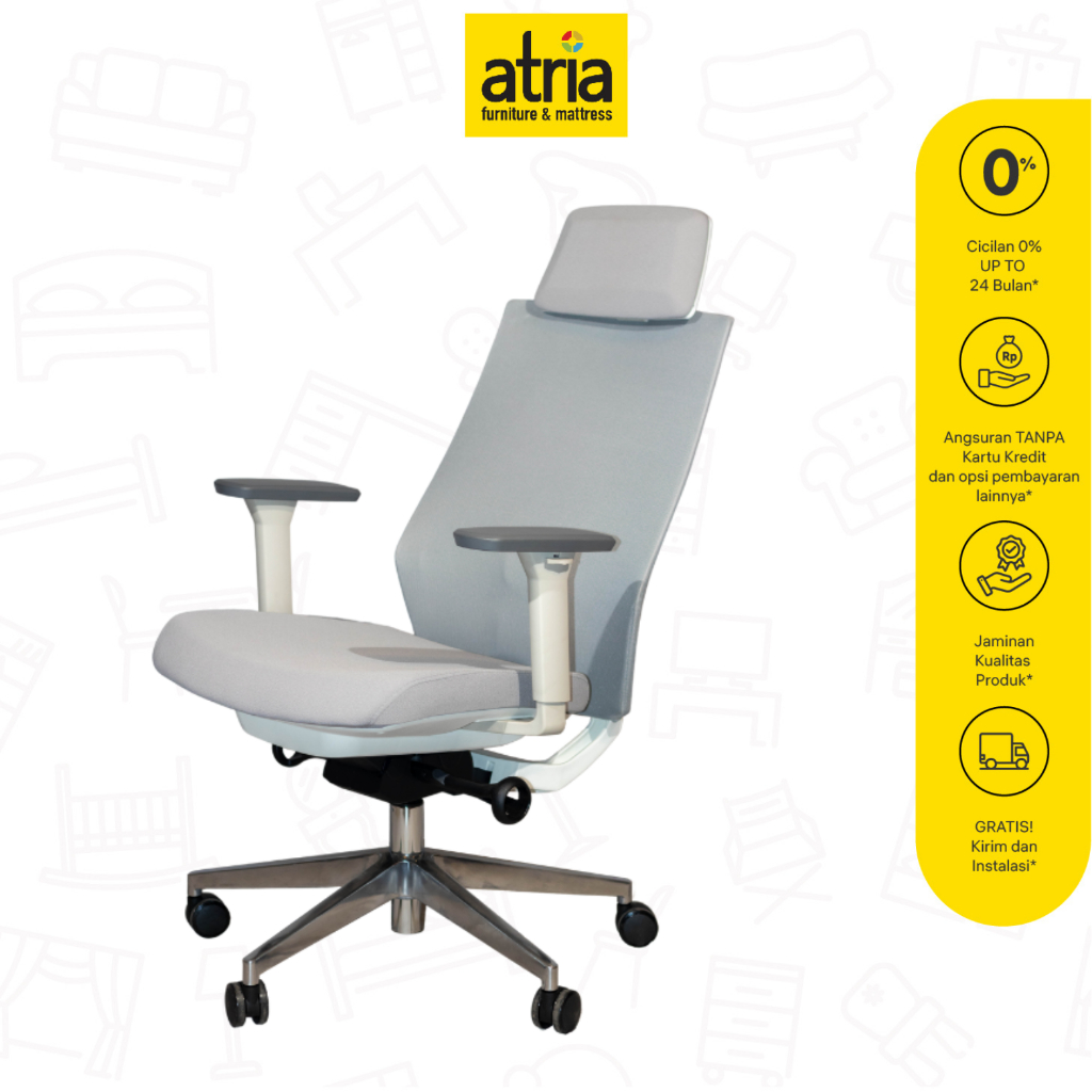 Jual Atria Kursi Kantor Ares Sandaran Tinggi | Shopee Indonesia