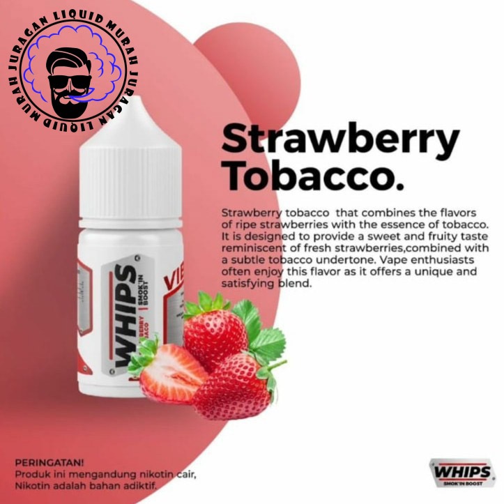 Jual Whips Strawberry Tobacco Salt Nic 30ml Liquid Whips Strawberry ...