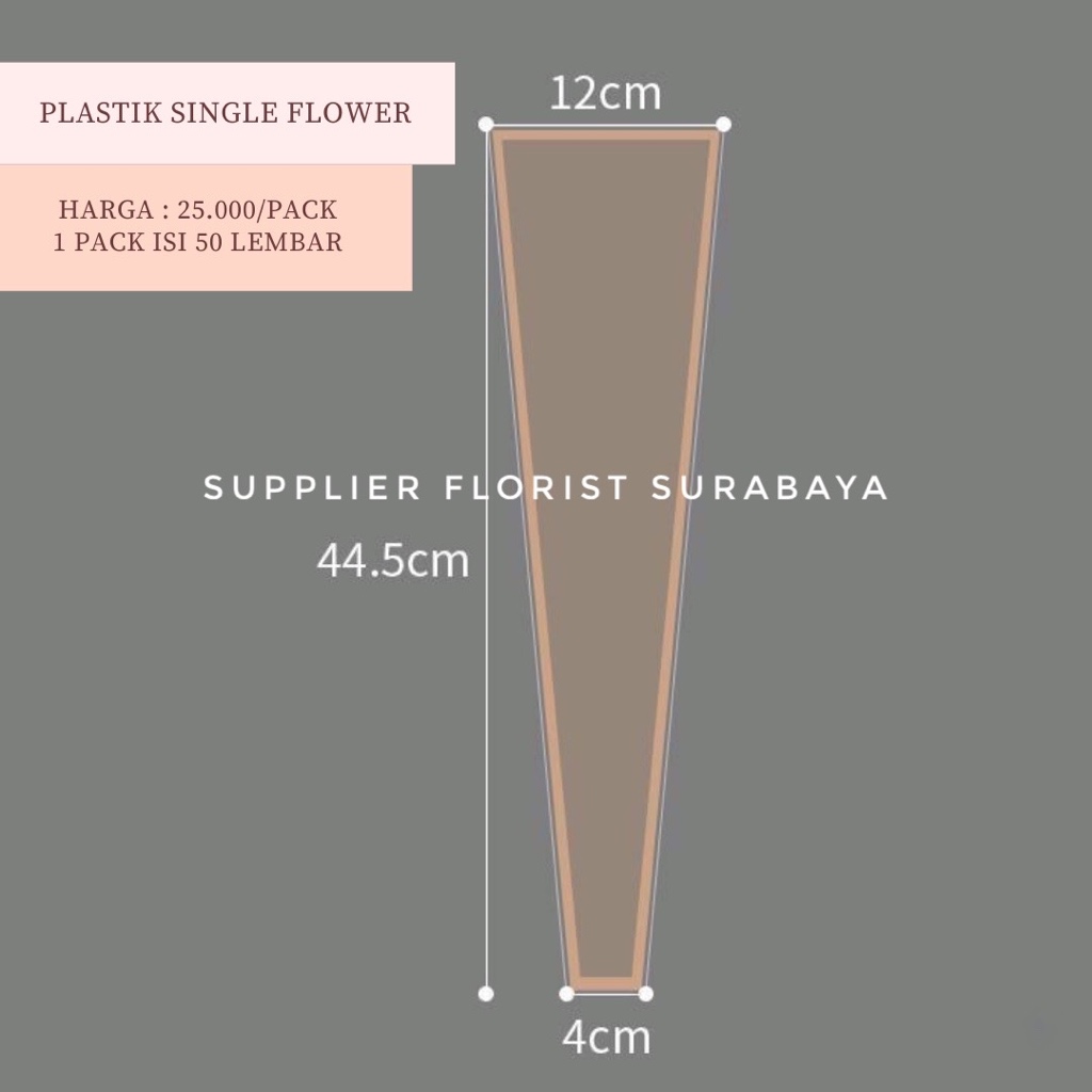 Jual [ISI 50 LEMBAR] PLASTIK SINGLE FLOWER SINGLE STALK ROSE BUNGKUS ...