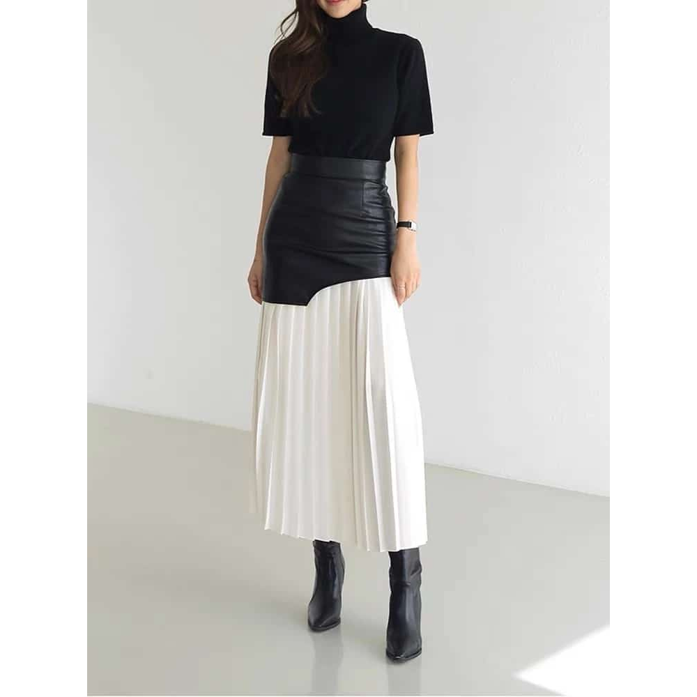 Jual 𝐑𝐄𝐀𝐃𝐘 𝐒𝐓𝐎𝐂𝐊 𝐒𝐀𝐅 - 𝐒𝐊𝐈𝐑𝐓 𝐎𝐍𝐋𝐘 - DIANA leather pleated skirt woman ...