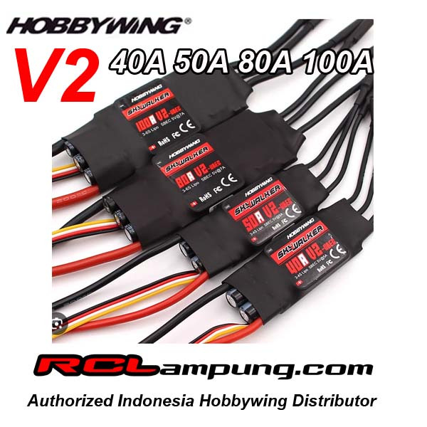 Jual Hobbywing Skywalker 40A 50A 80A 100A V2 Brushless ESC RC plane heli fixed wing ...