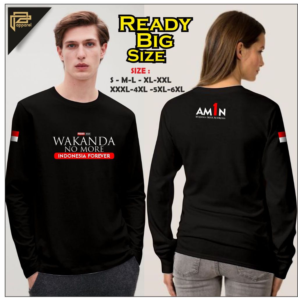 Jual baju kaos ANIS AMIN capres Wakanda no more indonesia forever bahan ...