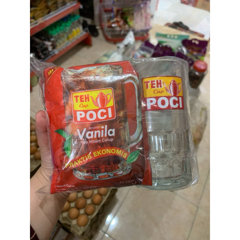 Jual TEH CAP POCI AROMA VANILA 5pack x 15 pcs free gelas kaca | Shopee ...