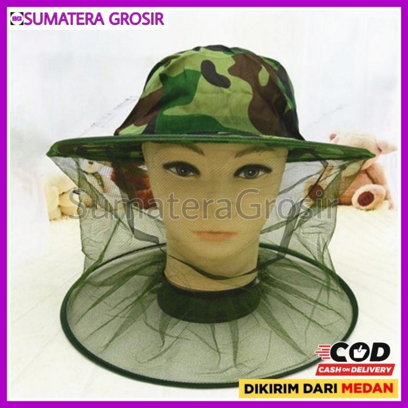 Jual Topi Mancing Memancing Jaring Anti Nyamuk Lebah Serangga Desain ...