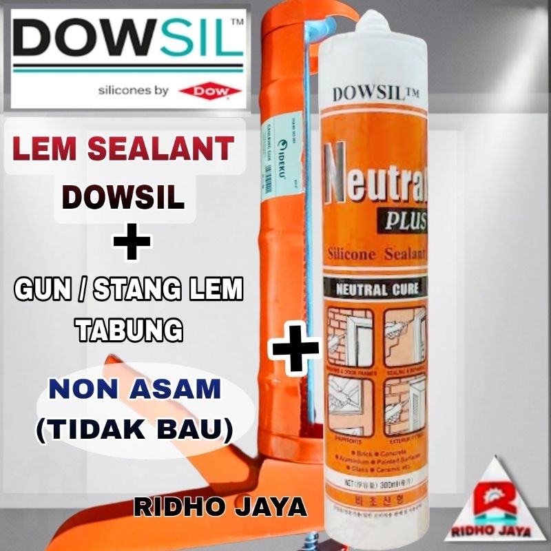 Jual Paket Gun+Lem Silikon Dowsil Neutral High Density Silicone Sealant ...