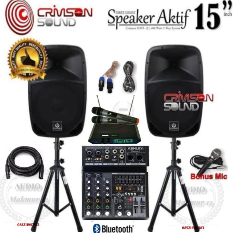 Jual Paket Sound System Profesional Crimson 15 Inch Komplit Mixer ...