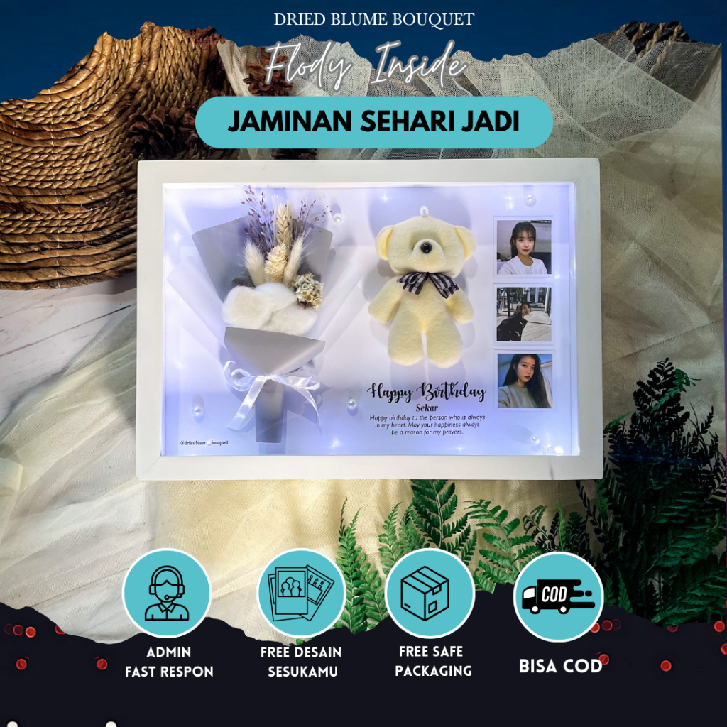 Jual Flody Inside Hadiah Ulang Tahun Birthday Gift Boneka dalam Bingkai ...