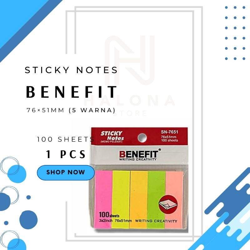 Jual Sticky Notes Benefit 5 Warna | Shopee Indonesia