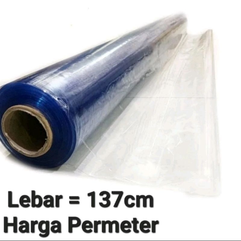 Jual Plastik mika tipis lentur meteran/taplak meja plastik tipis bening meteran (harga per 1 ...