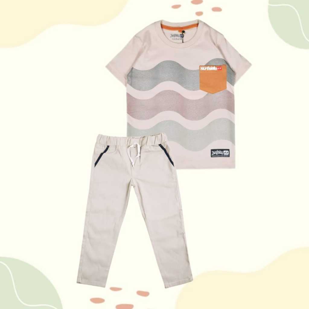 Jual Setelan Anak Laki Laki Kaos & Celana Chinos Panjang Usia 1-12 Tahun Set Pastel Chinos ...