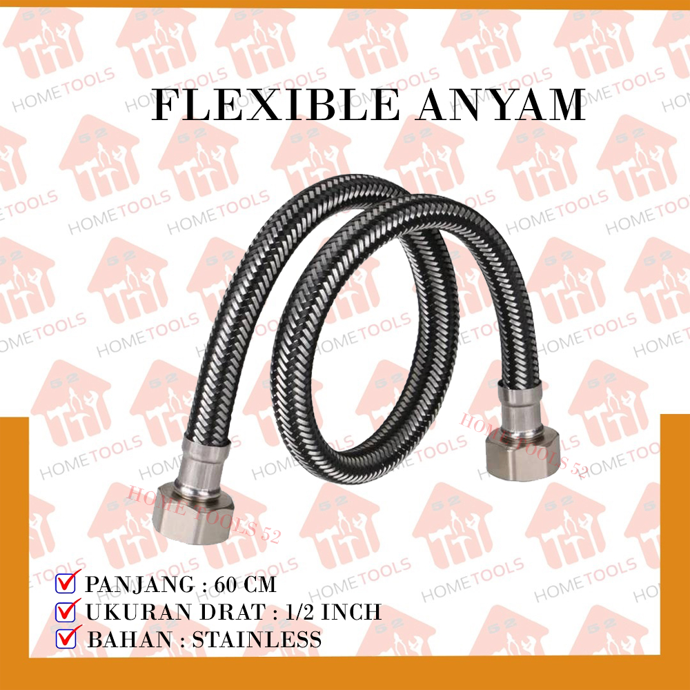Jual Selang Flexible Anyam Stainless Flexible Anyam Hitam 60cm | Shopee ...