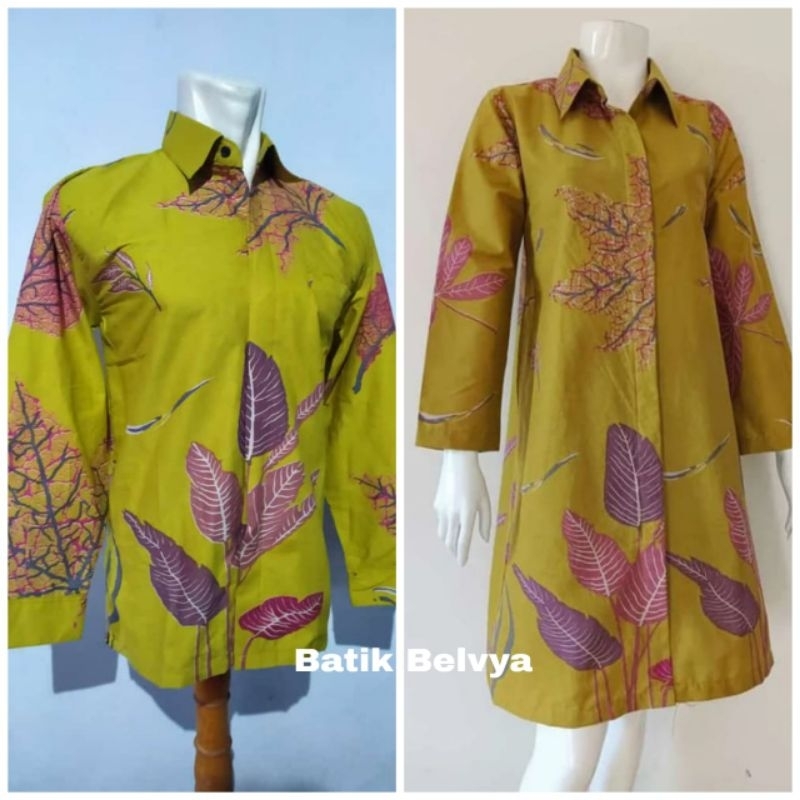 Jual Set couple batik Zarmina / batik solo / kemeja full furing tunik ...