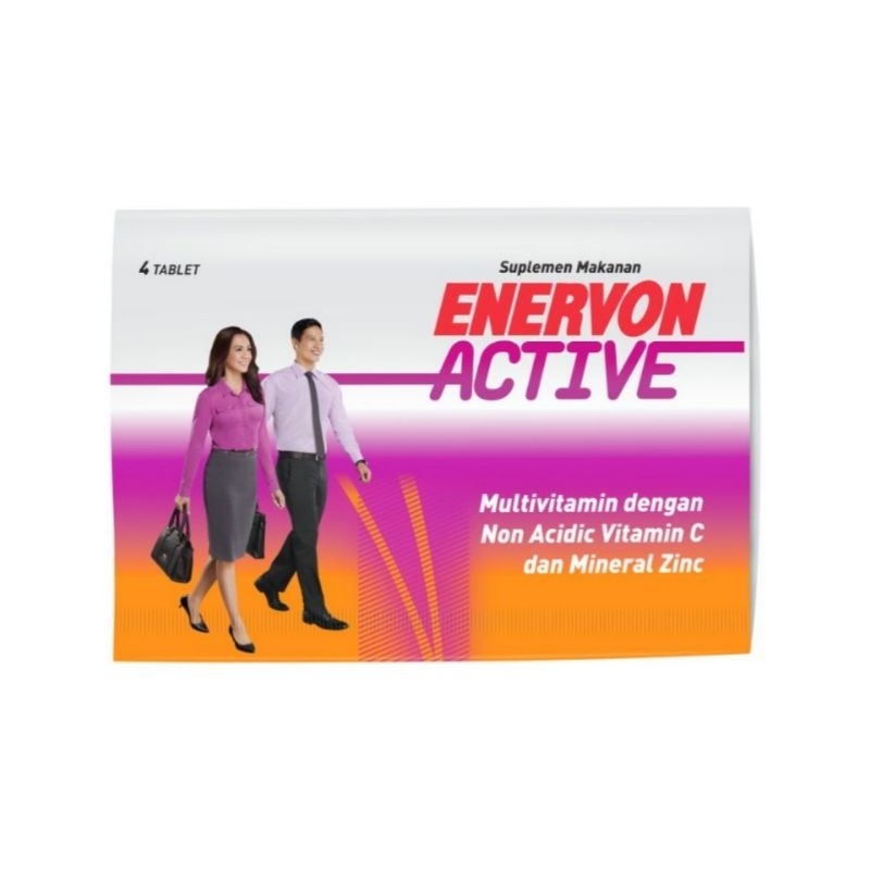 Jual Enervon Active 1 STRIP @ 4 Tablet Multivitamin dan Mineral ...