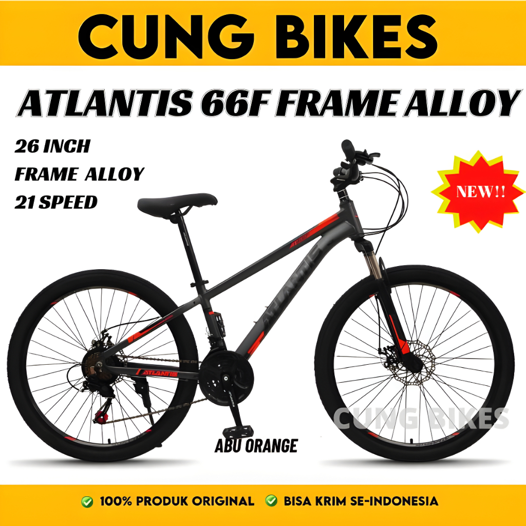 Jual Sepeda Gunung MTB Atlantis 66F Frame Alloy 21 Speed Ukuran 26 Inch ...
