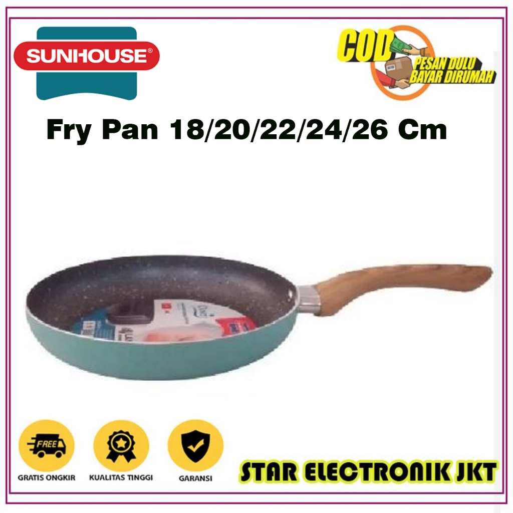 Jual SUNHOUSE Marble Clover Fry Pan 18/20/22/24/26 Cm | Shopee Indonesia