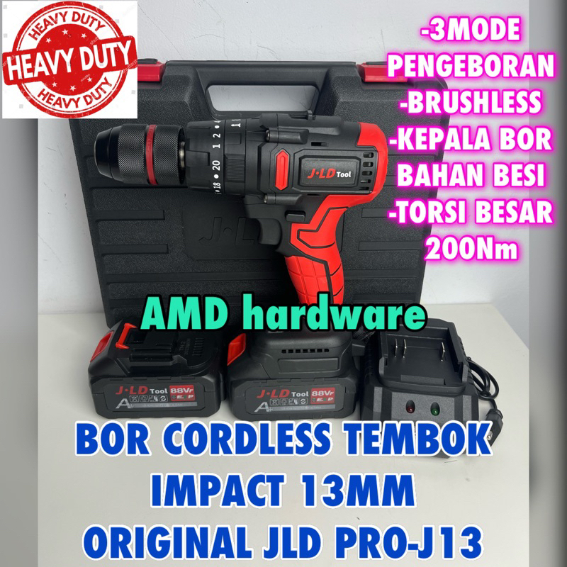 Jual NAGAWA NCB22K MESIN BOR BETON CORDLESS IMPACT 13mm SET BRUSHLESS BATERAI 21V Drill Tembok ...