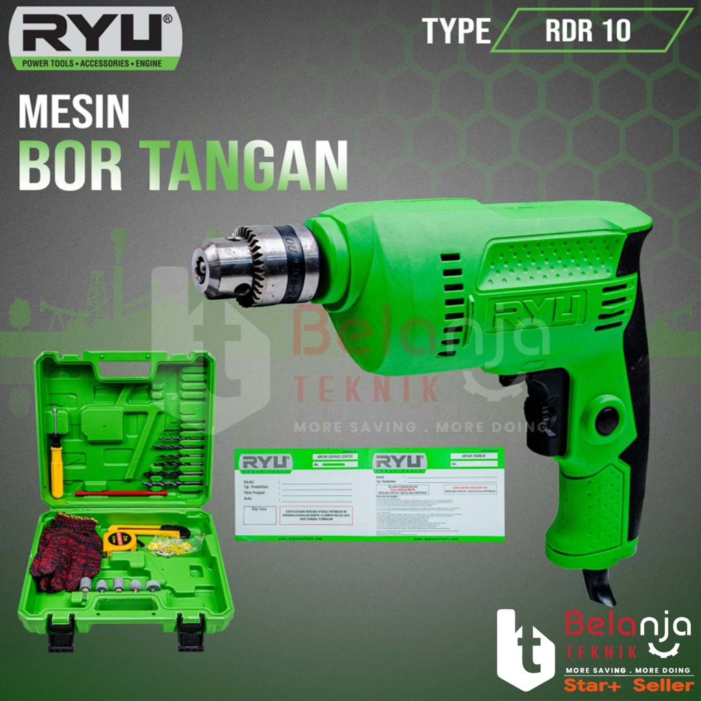 Jual Tekiro Ryu Mesin Bor Tangan RDR 10 370 Watt 10 MM SET | Shopee ...