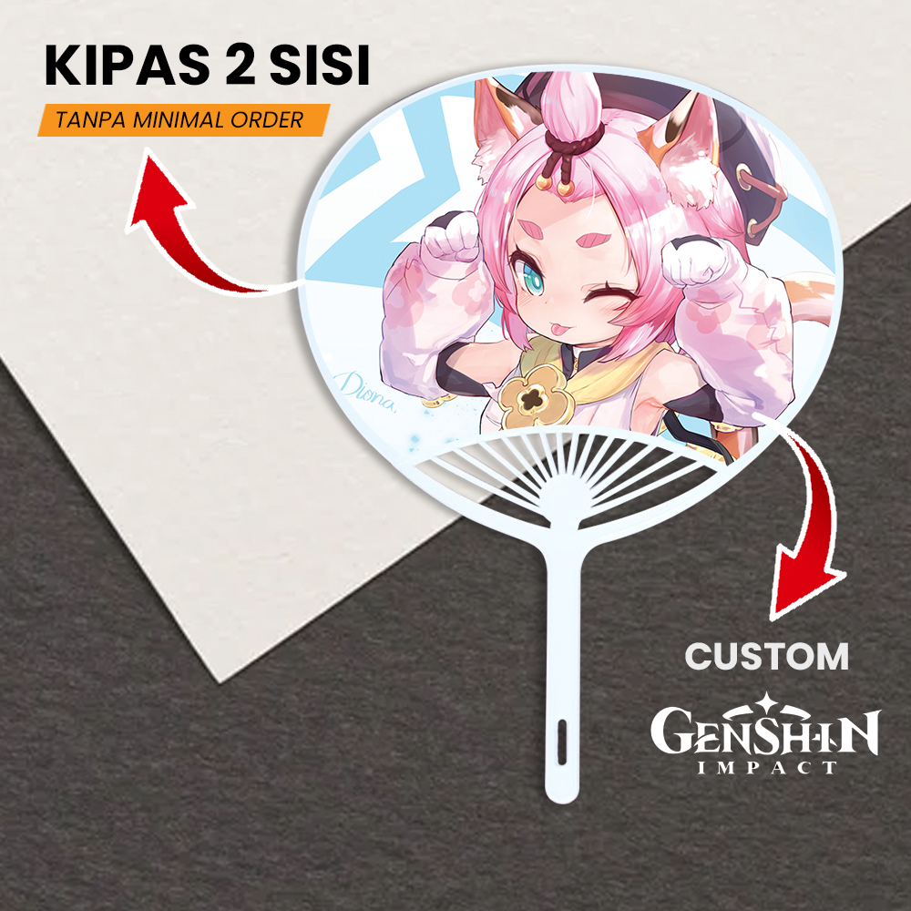 Jual V2 - KIPAS GENSHIN IMPACT TANPA MINIMAL ORDER Merchandise Anime ...