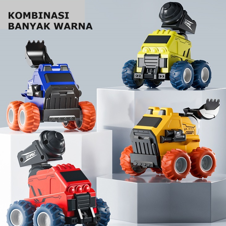 Jual Mainan Truk Monster Tarik Mundur/Mobil Pelempar Batu Peluncuran ...