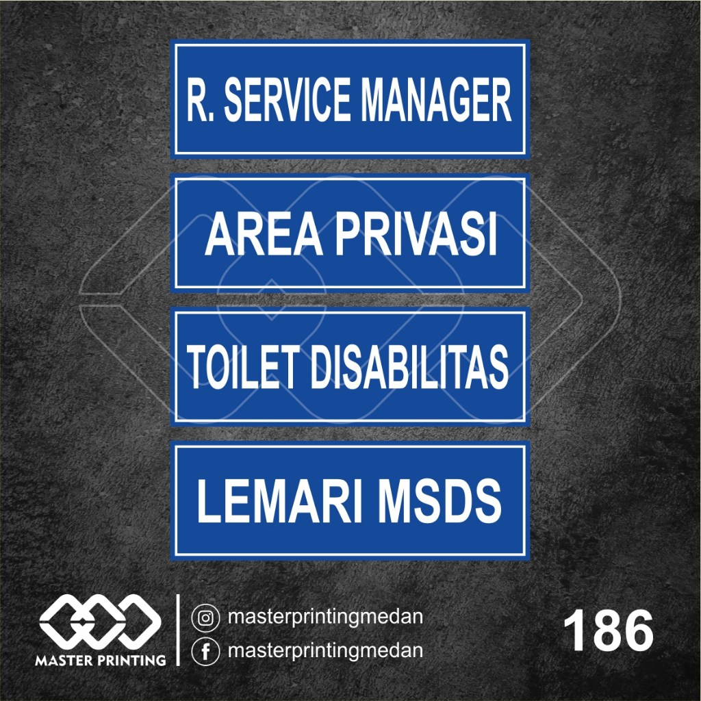 Jual 186 - Stiker Nama Ruangan di Kantor dan Perusahaan, Sticker Vinyl ...