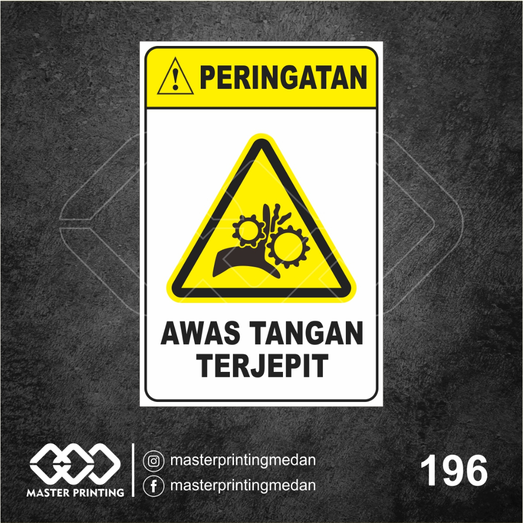 Jual 196 - Stiker Peringatan Awas Tangan Terjepit, Sticker Vinyl, Tahan ...