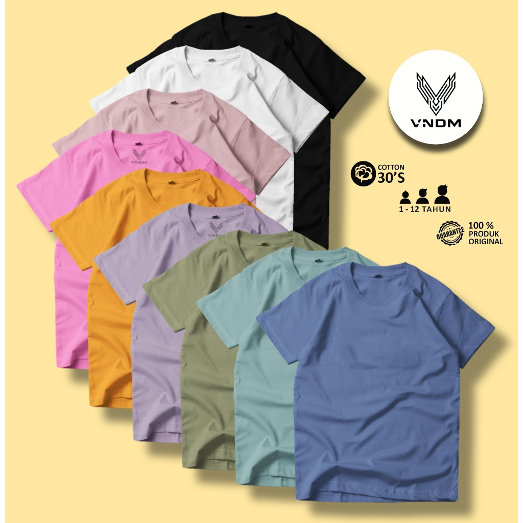 Jual Kaos polos anak unisex premium (1-12 Tahun) // tshirt Anak //atasan anak laki laki // katun ...