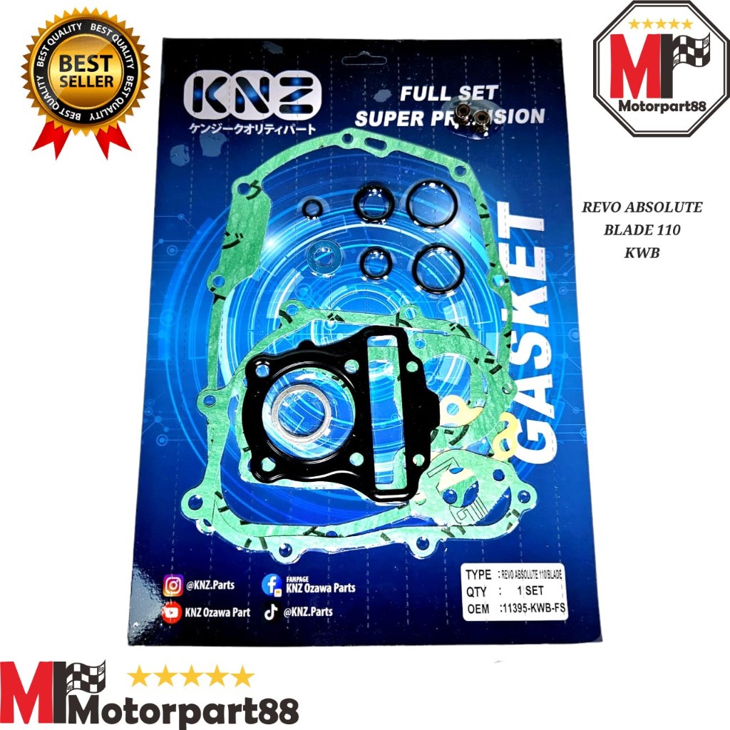 Jual PAKING KNZ GASKET FULL SET REVO ABSOLUTE BLADE 110 KWB | Shopee Indonesia