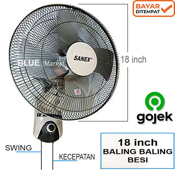 Jual Zn Sanex WF 1878 Kipas Angin Dinding Tornado Besi Wall Fan 18 Inch Promo | Shopee Indonesia