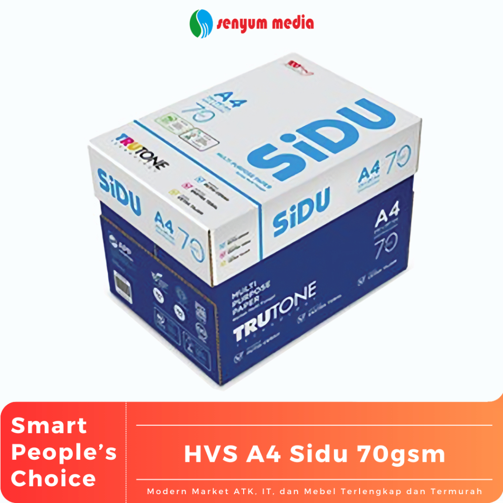 Jual HVS A4 Sidu 70gsm (1 Box Isi 5 Rim) (S:BOX) | Shopee Indonesia