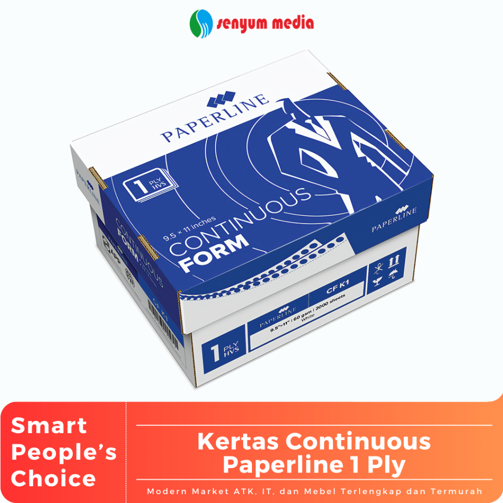 Jual Kertas Continuous Paperline 1 Ply (1 Box Isi 2000 Lembar) (S:BOX ...
