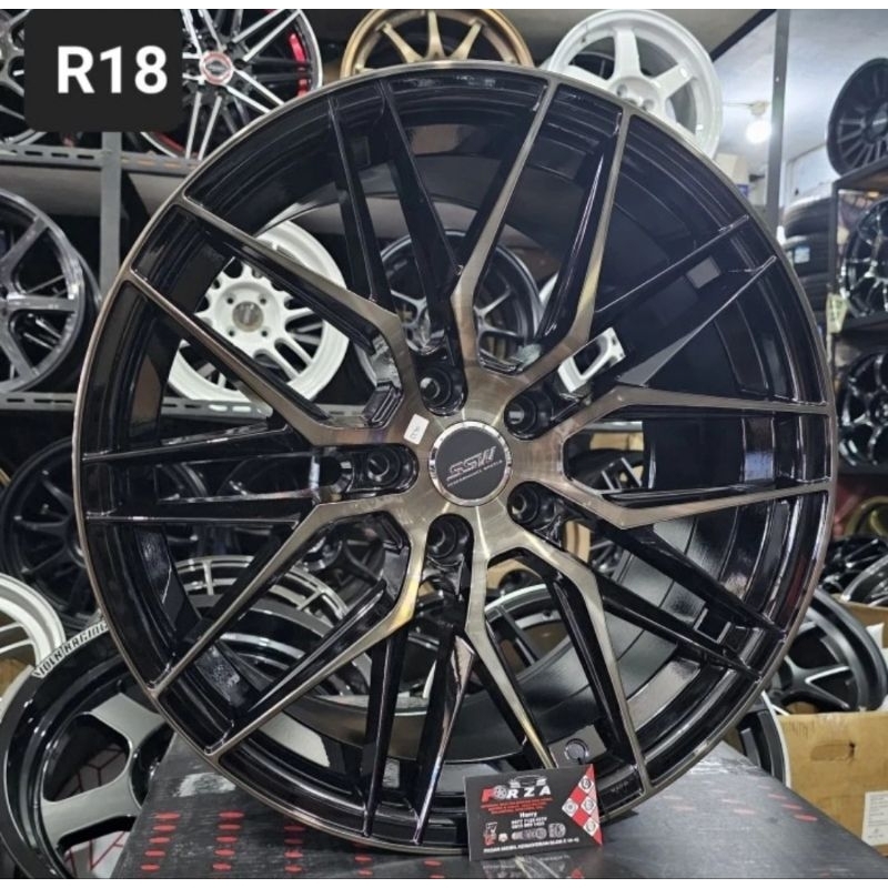 Jual SSW 348 R18 PCD5x114.3 Black Coating Bronze. Lebar 7.5 ET 40. Made in thailand | Shopee ...