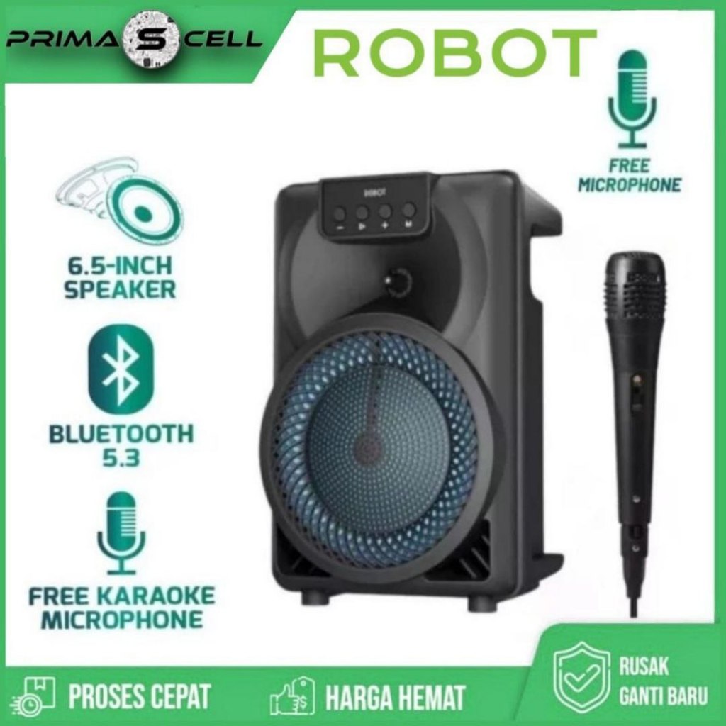 Jual Speaker Karaoke Robot Rb350 Bluetooth 5 3 Rgb With Microphone Shopee Indonesia