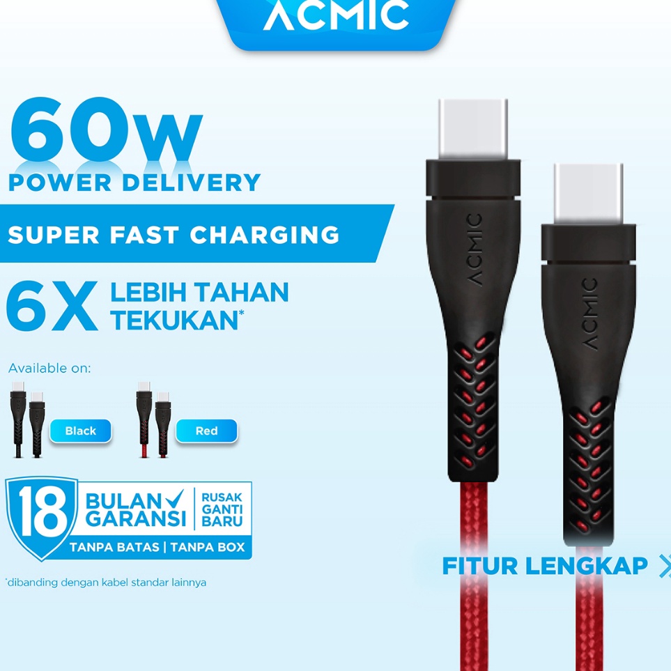 Jual CcP ACMIC PDC1 Power Delivery PD 1cm Cable USB Type C to USB Type ...