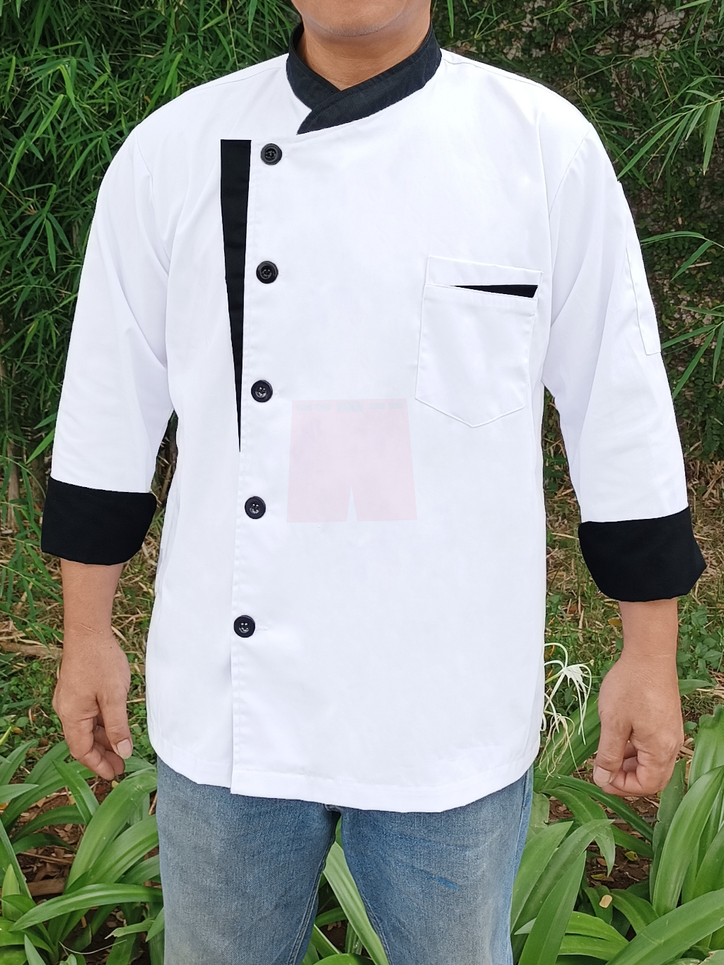 Jual Srm Baju Koki Chef Jacket Kerah Silang Body Fit Unisex Baju Chef ...