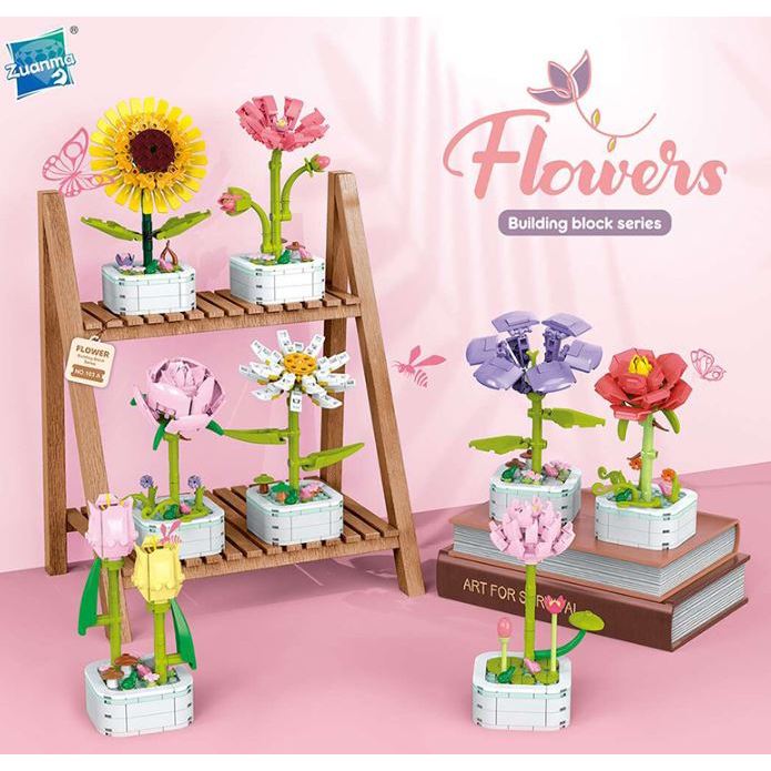 Jual TweedyJkt - Blok Bunga Kecil / Block Building Blocks Flowers / DIY ...