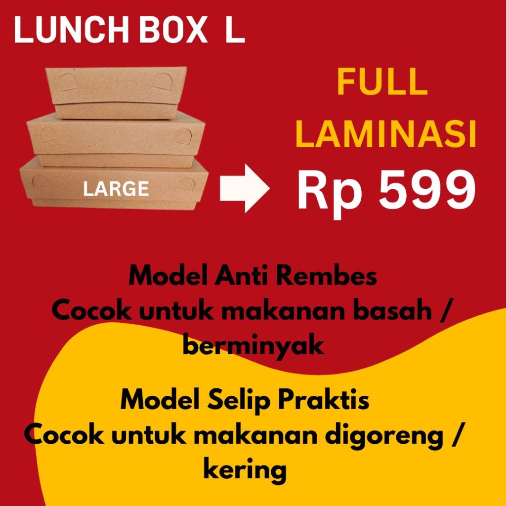 Jual Paper lunch box l kotak makanan kertas box paper lunch lunch box ...