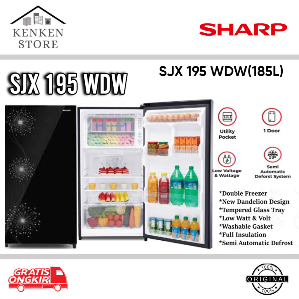 Jual KULKAS SHARP 1 PINTU SJX-197WDW DOUBLE FREEZER | Shopee Indonesia