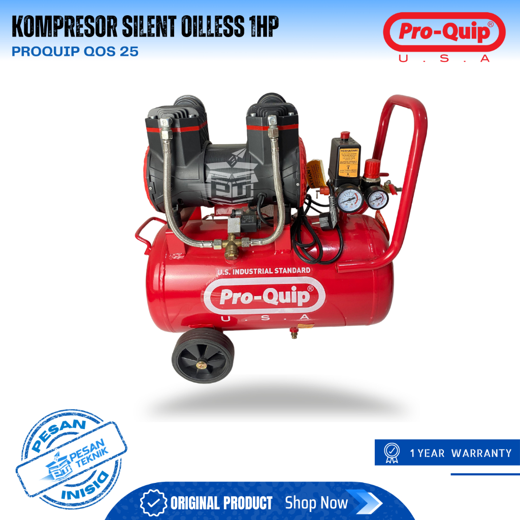 Jual Mesin kompresor silent oilless compressor 1HP PROQUIP QOS25 ...