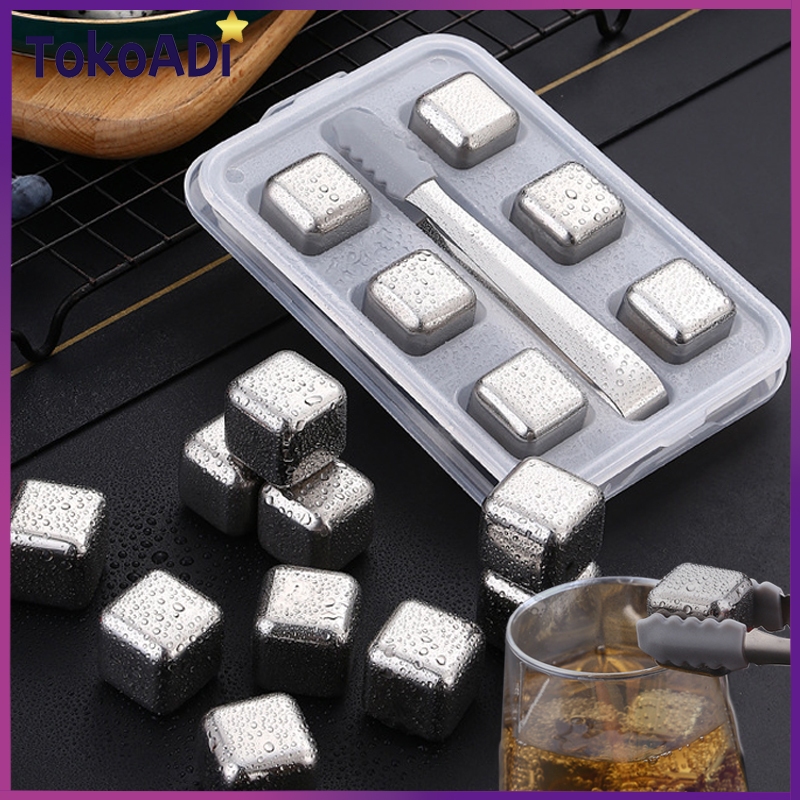 Jual 7pcs/Set Ice Cube Stainless Steel Sus 304 Food Grade Es Kotak ...