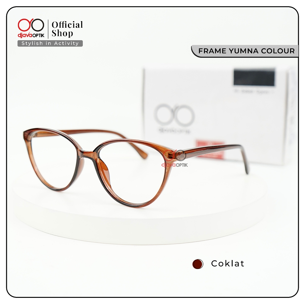 Jual DJAVA OPTIK - Frame Yumna - Kacamata Minus Photocromic Wanita Cat Eye Plastik Best Seller ...