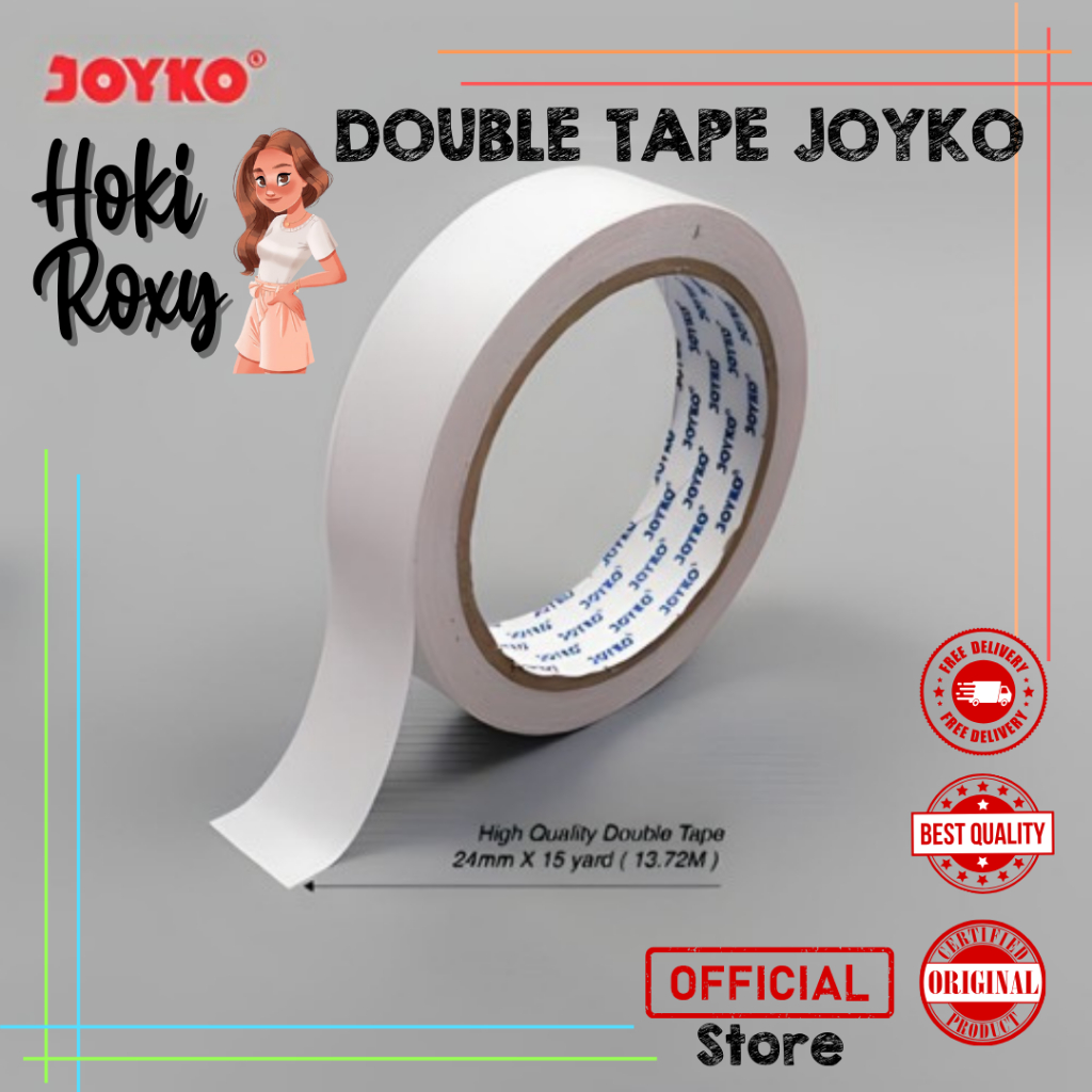Jual Double Tape 1 INCH 24MM X 15 YARD Joyko // DOBEL TIP JOYKO | Shopee Indonesia