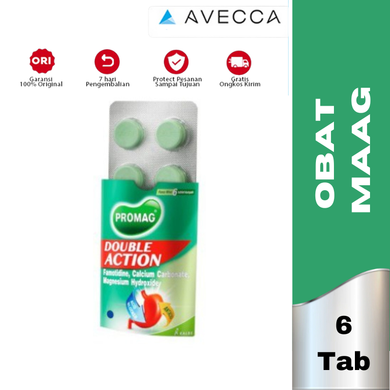 Jual Promag Double Action 1 Strip @ 6Tablet Rasa Mint Segar / Penetral ...