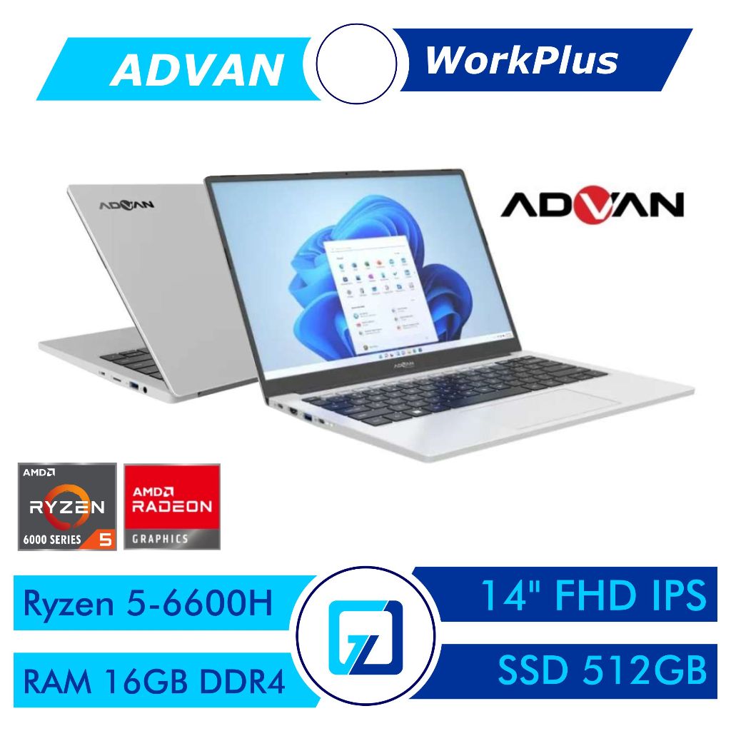 Jual ADVAN Workplus AMD RYZEN 5 6600H RAM 16GB SSD 512GB 14'' FHD IPS ...