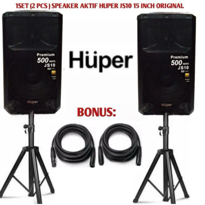 Jual speaker aktif Huper JS10 15inch original + Bonus | Shopee Indonesia