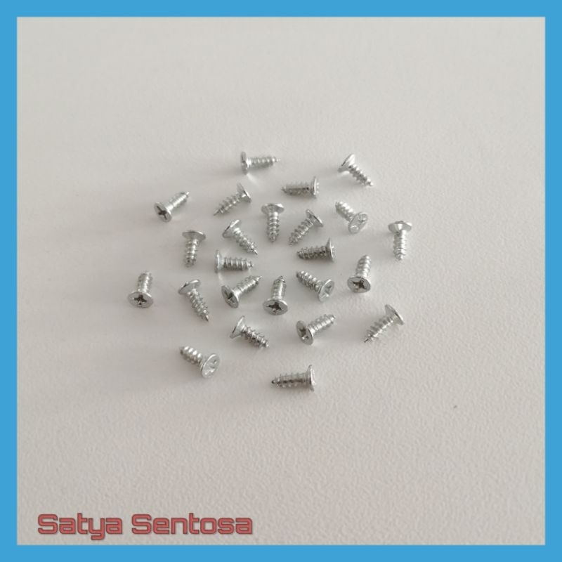 Jual Sekrup Mini Putih Silver 4 x 6 mm / Sekrup Kecil Mini Putih Silver ...