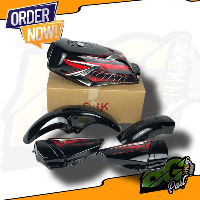 Jual tangki fullset yamaha rx king peredam 2007 merah hitam set ...