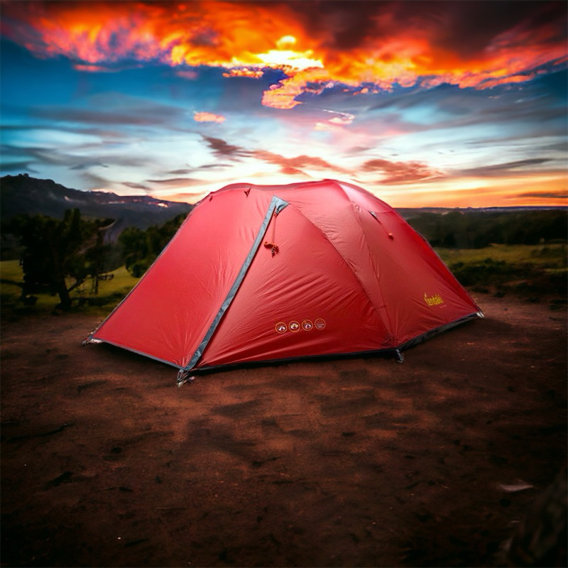 Jual Tenda Camping Tendaki Borneo 4 person orang Merah Tahan Air ...