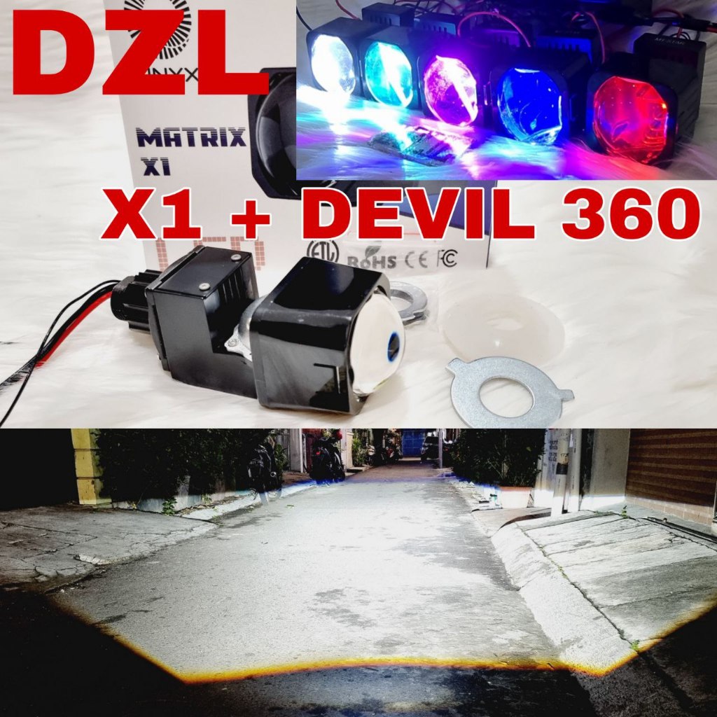 Jual lampu utama led biled matrix x1 vinyx plus devil 360 demon 1.5 ...