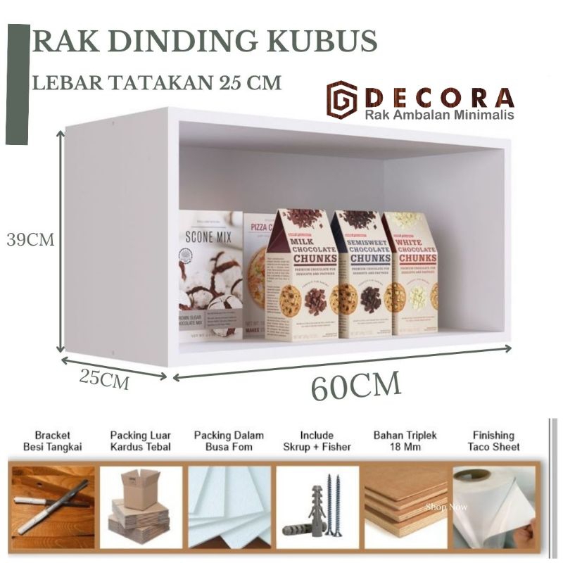 Jual RAK DINDING KUBUS.FLOATING CUBICAL.SIZE# P- 60cm.L- 12/15/20/25cm | Shopee Indonesia