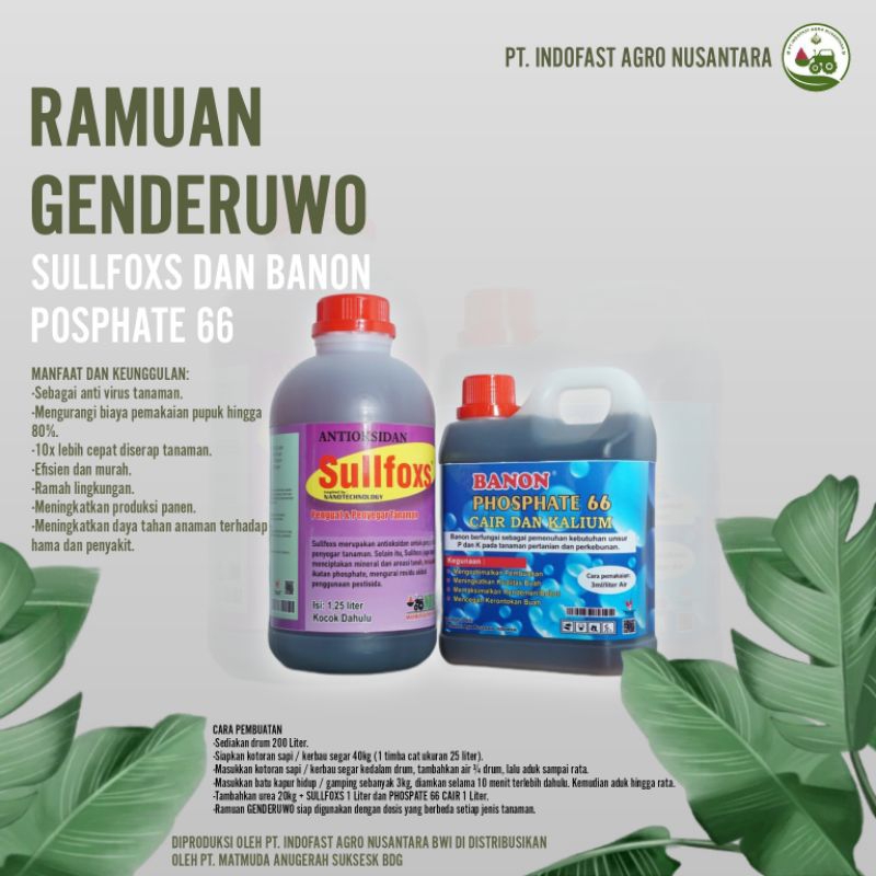 Jual PAKET RAMUAN PUPUK GENDERUWO-SULLFOXS 1250ML DAN BANON POSPHATE66 ...